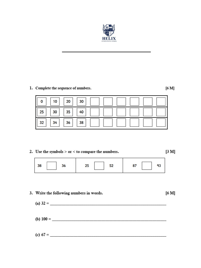 Placement Test for Primary - 3 | PDF