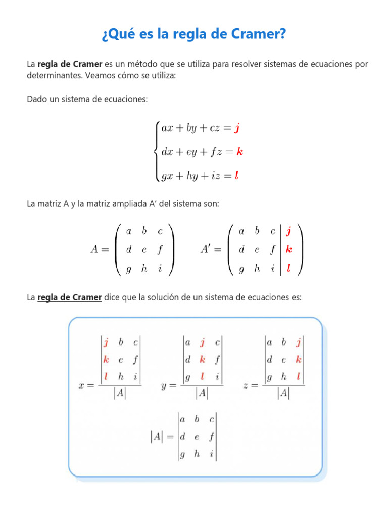 Regla_de_Cramer | PDF | Determinante | Matriz (Matemáticas)