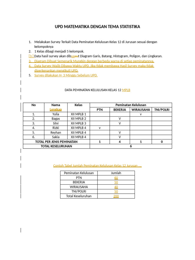 Upd Matematika Kelas Xii Dengan Tema Statistika | PDF
