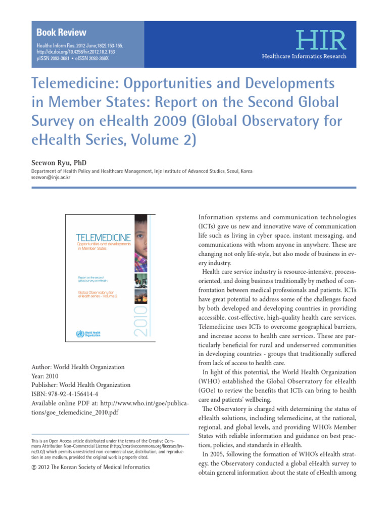 Telemedicine Opportunities and Developments in Mem | PDF | Health Care ...