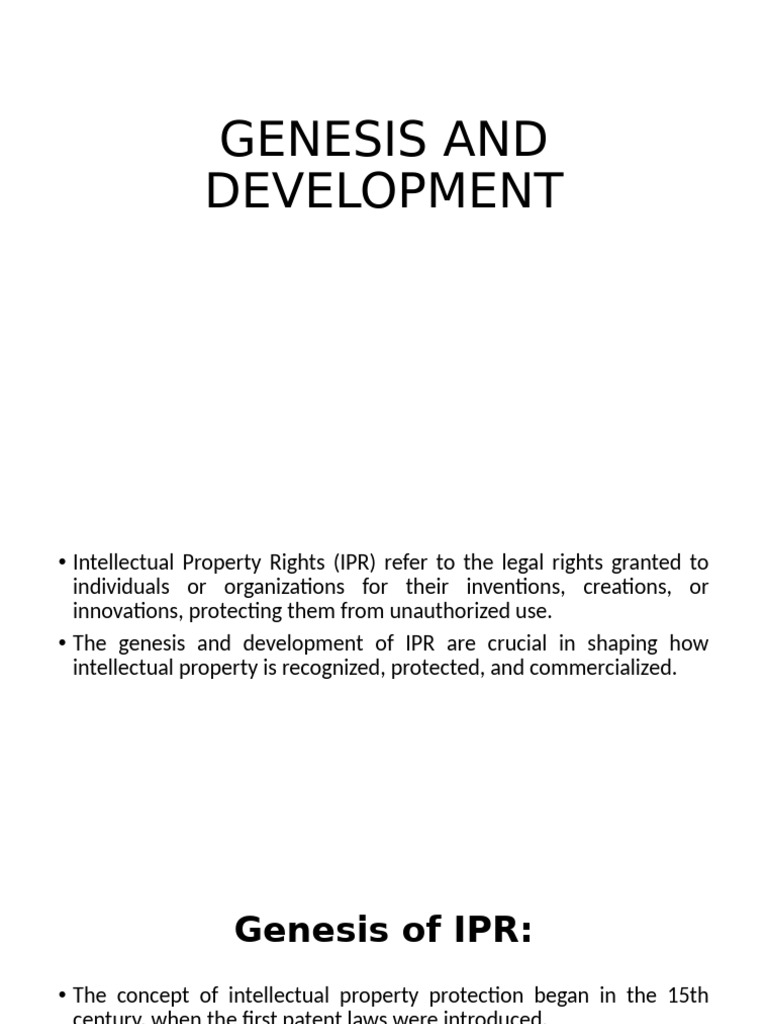 Intellectual Property: A Historical Overview | PDF | Intellectual ...