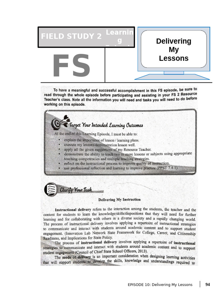 Episode 11 fs2 | PDF | Learning | Classroom