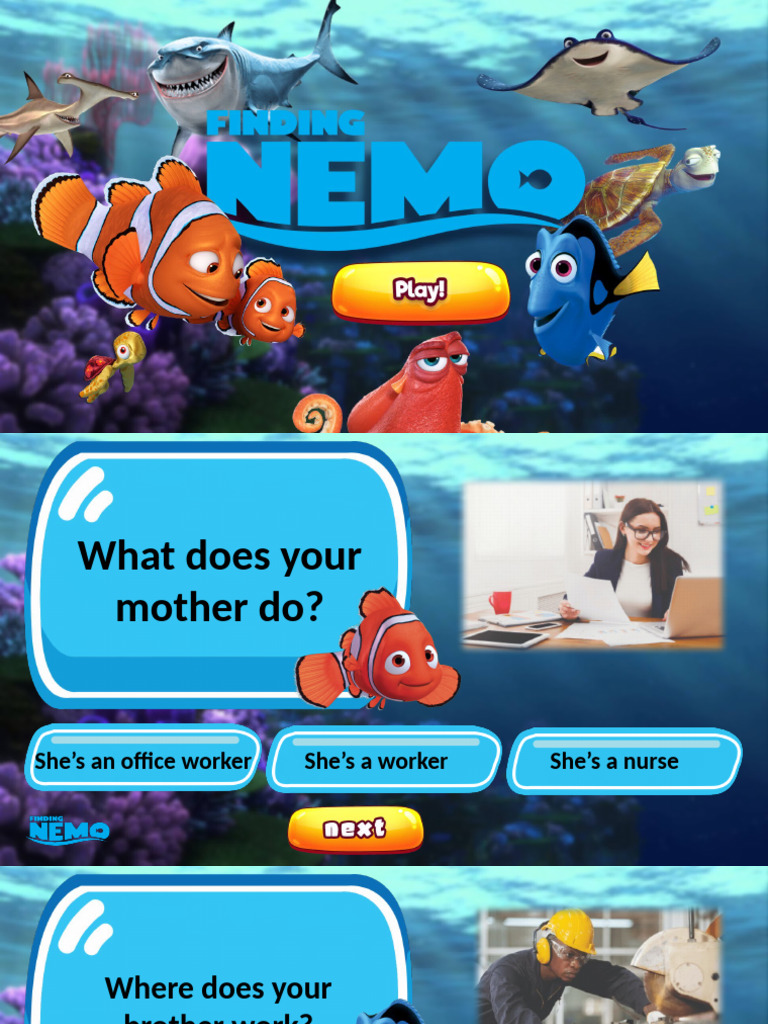 Finding Nemo - Warmup Lesson 1 | PDF