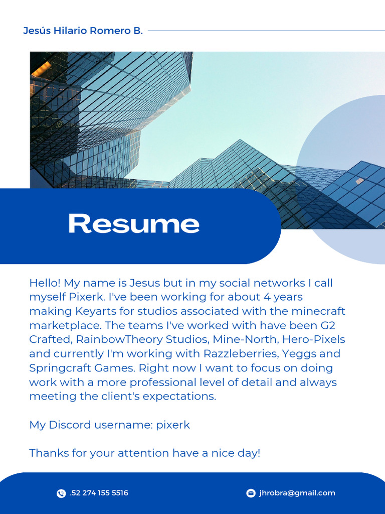 Resume: Jesús Hilario Romero B | PDF