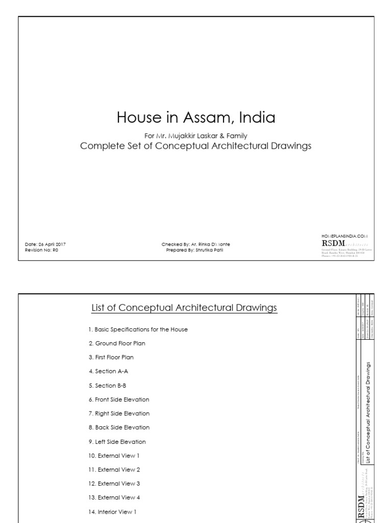 Complete Set of Architectural Drawings For House in Assam by RSDM ...
