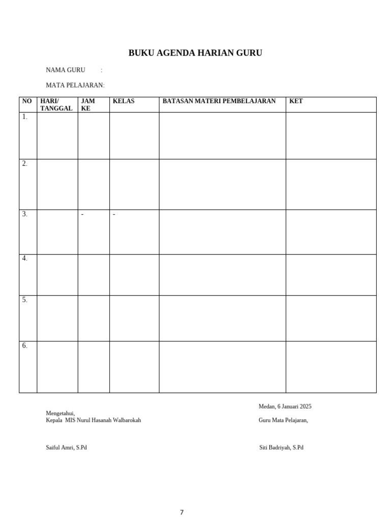 BUKU_AGENDA_HARIAN_GURU | PDF