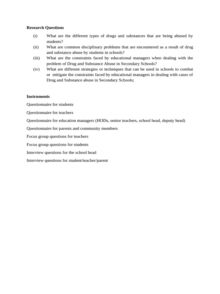 Drug Abuse in Schools: Research Insights | PDF