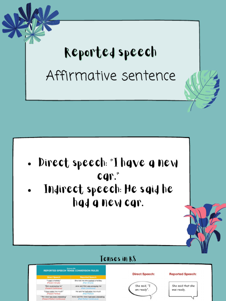 Reported Speech | PDF