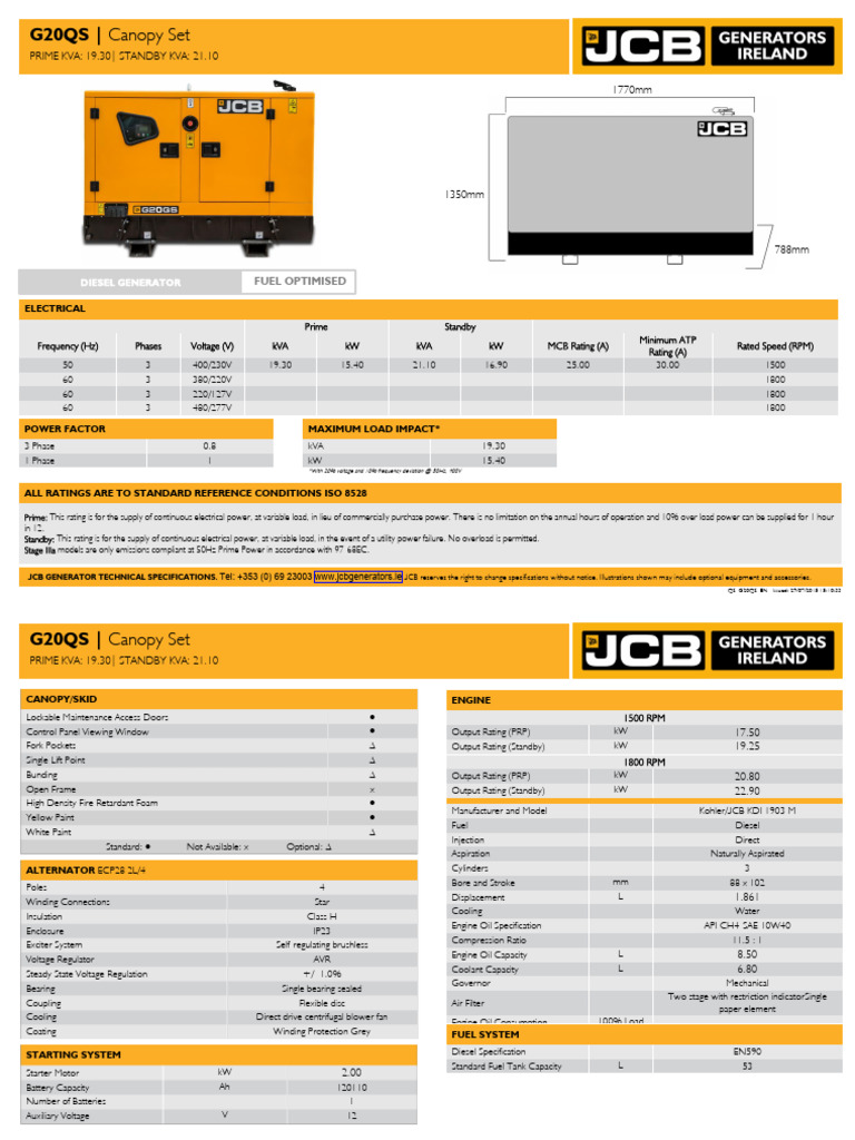 JCB deg-G20QS-Datasheet-1 | PDF | Radiator | Mechanical Engineering