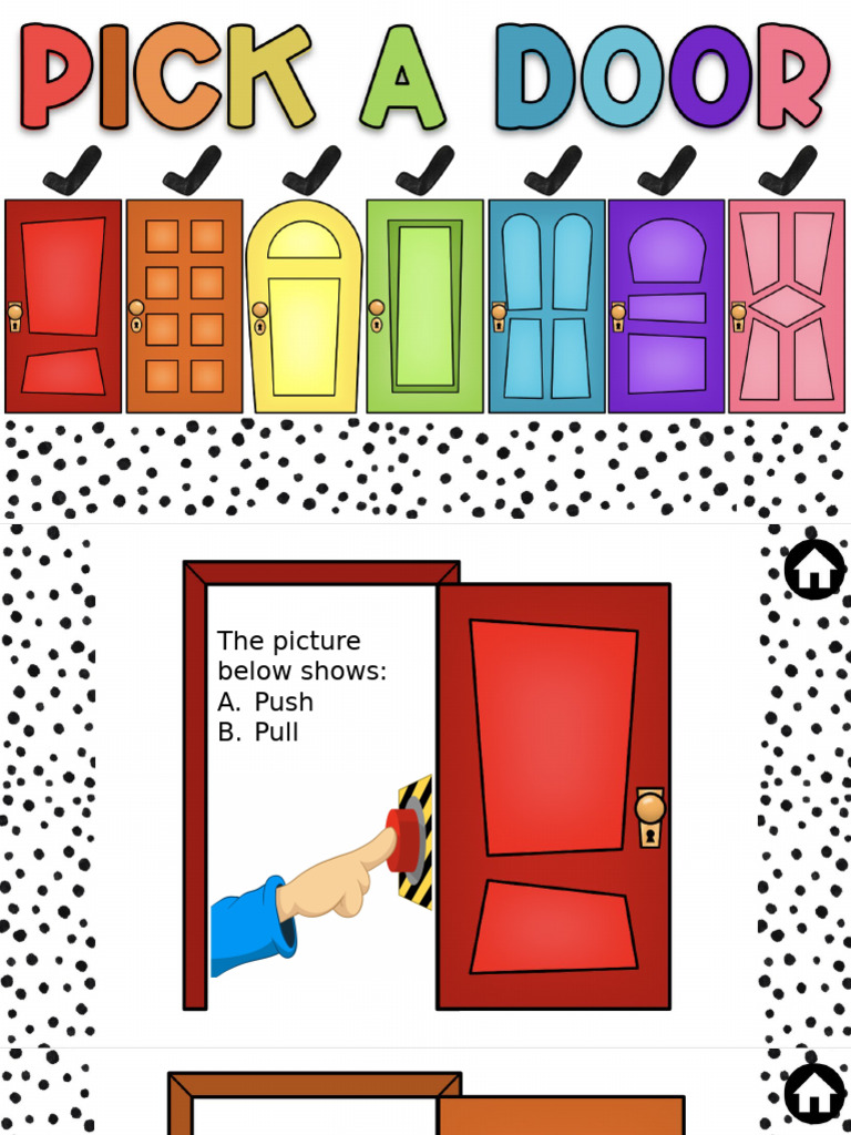 Pick-A-Door Game - Vocab. Review | PDF