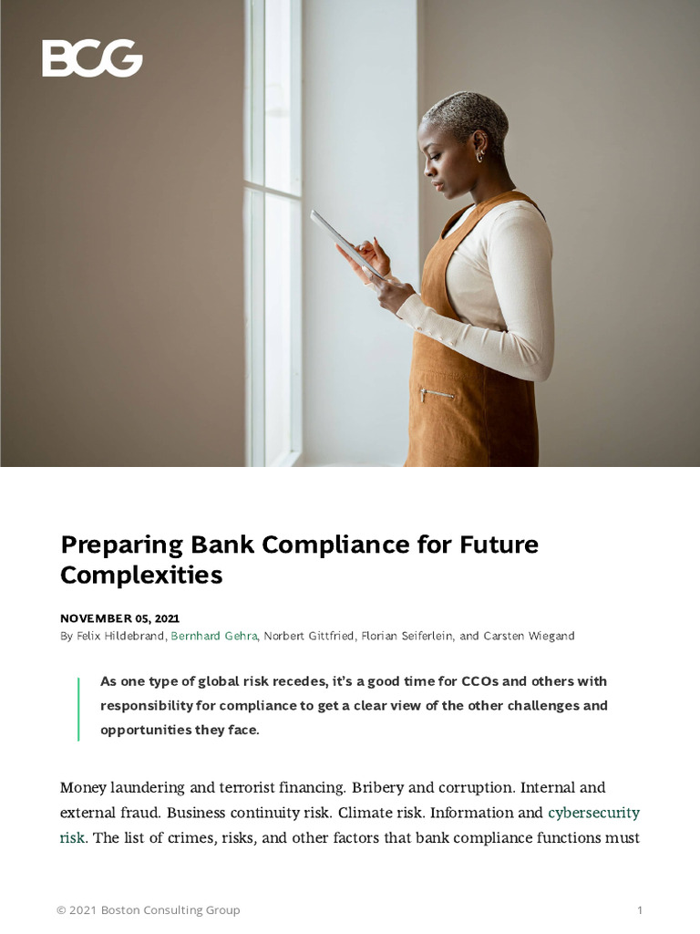 BCG - Preparing Bank Compliance For Future Complexities (Nov 2021 ...