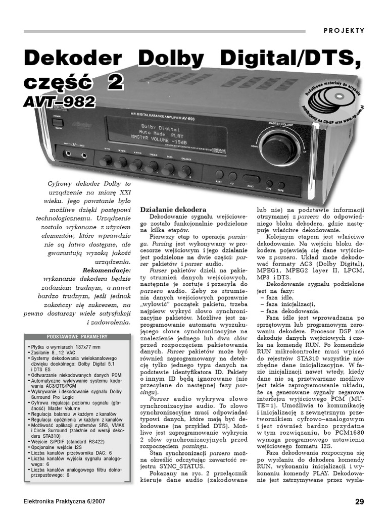 Dekoder Dolby Digital-DTS | PDF