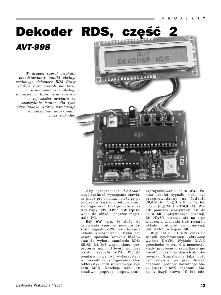 Dekoder RDS, cz. 2 | PDF