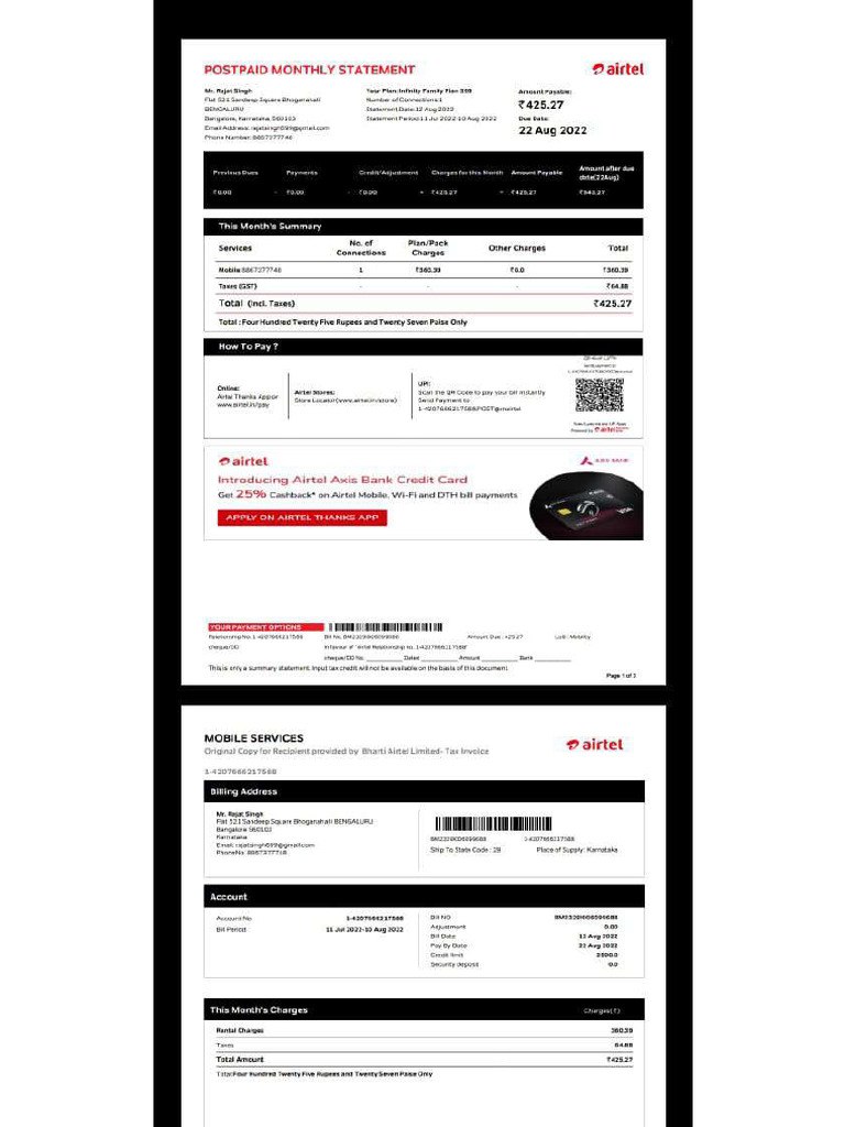 Post Paid Bills | PDF
