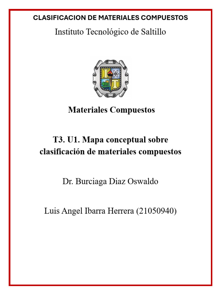 T3. U1. Mapa Conceptual Sobre Clasificación de Materiales Compuestos | PDF