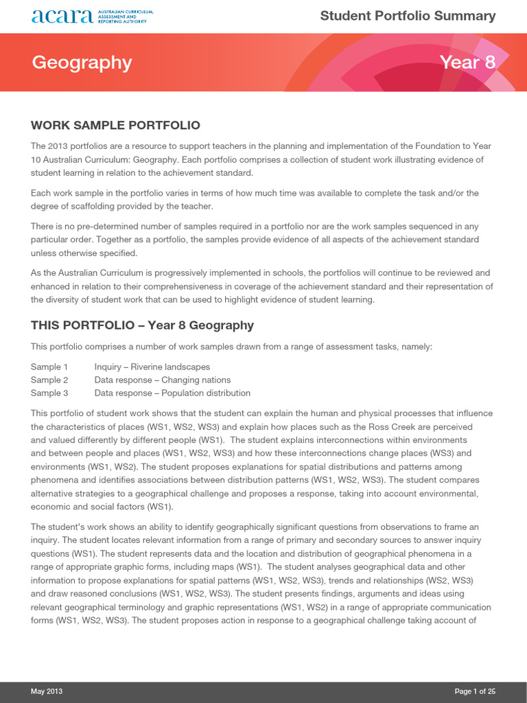 Year 8 Geography Work Sample Portfolio | PDF | Geography | Map