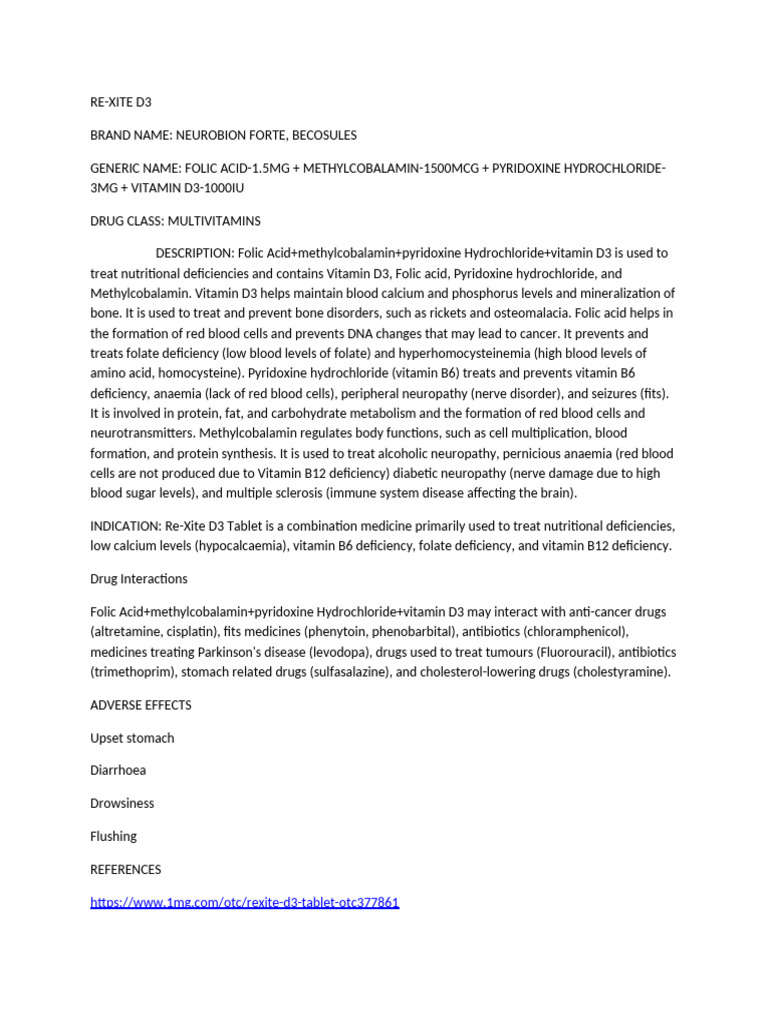 Rexite d3 | PDF