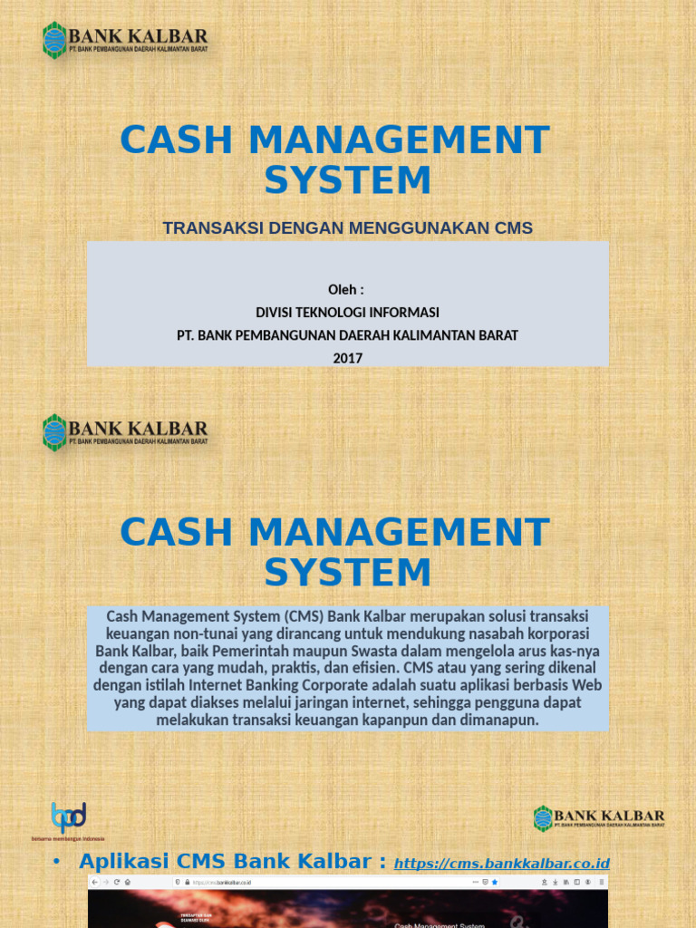 Cash Management System: Transaksi Dengan Menggunakan Cms | PDF