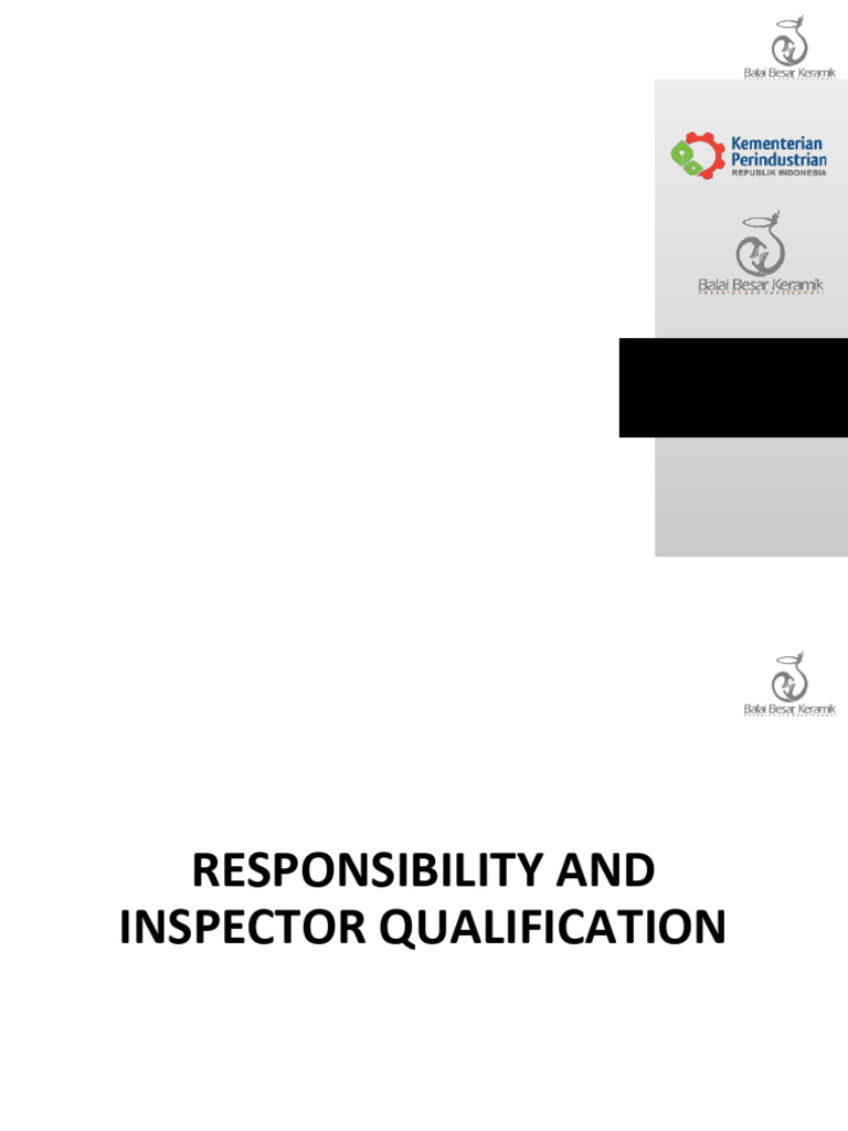 2 Responsibility and Inspector Qualification | PDF | Specification ...
