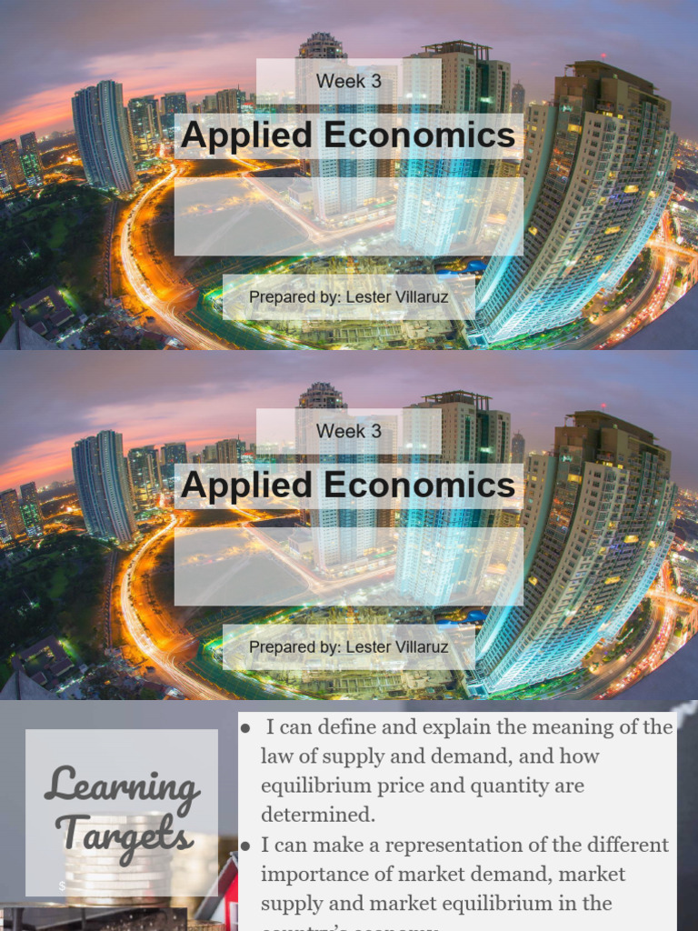 (Q1W3) PPT Applied Economics 23-24 | PDF | Supply (Economics) | Demand
