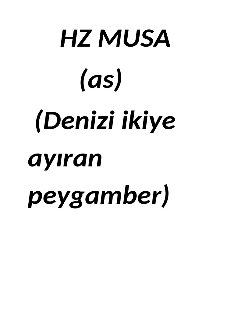 HZ Musa, HZ Yusuf | PDF