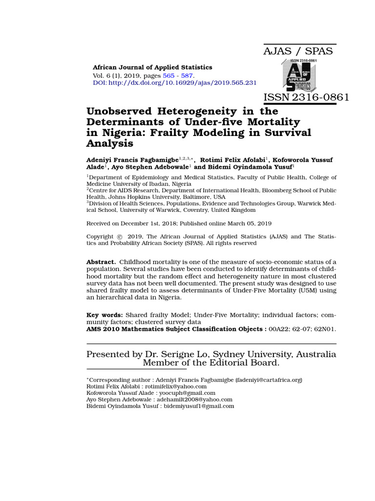 Unobserved Heterogeneity in Determinants | PDF | Statistical Analysis ...