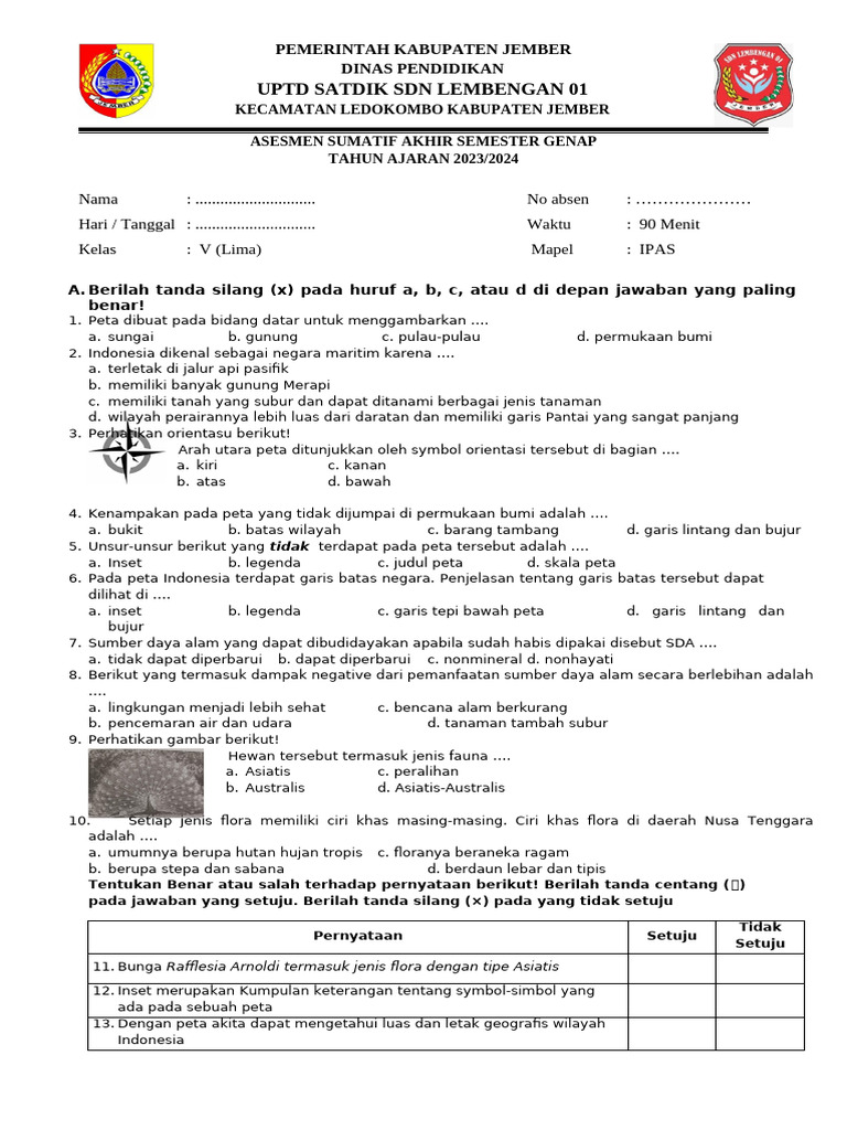 700212607-Soal-Sumatif-Harian-Semester-II-IPAS-2023-2024-BAB-VI | PDF