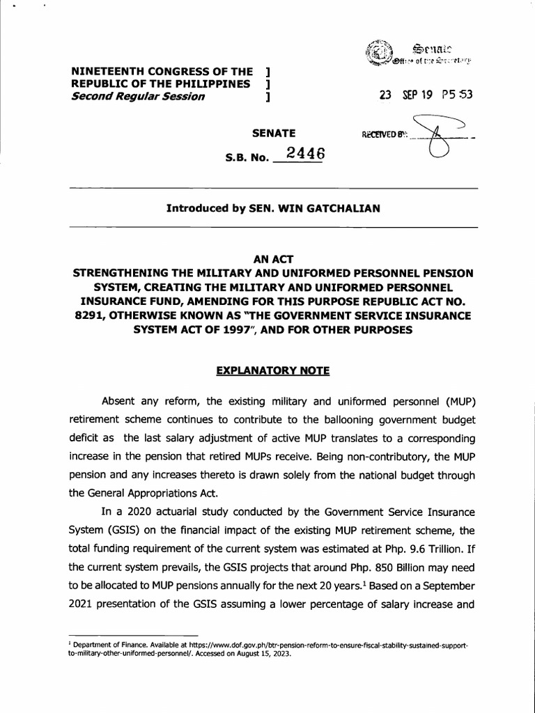 2-MUP bill (1) | PDF | Pension | Insurance