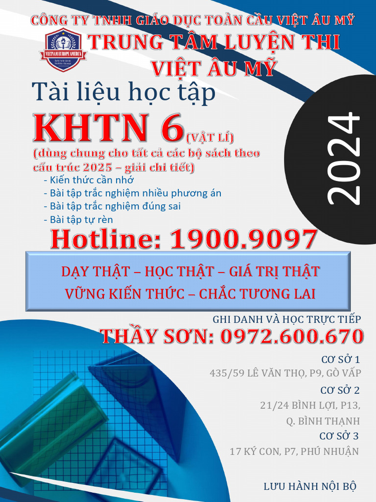 Khtn 6 - Vật Lí - Tài Liệu Học Tập 2024 | PDF