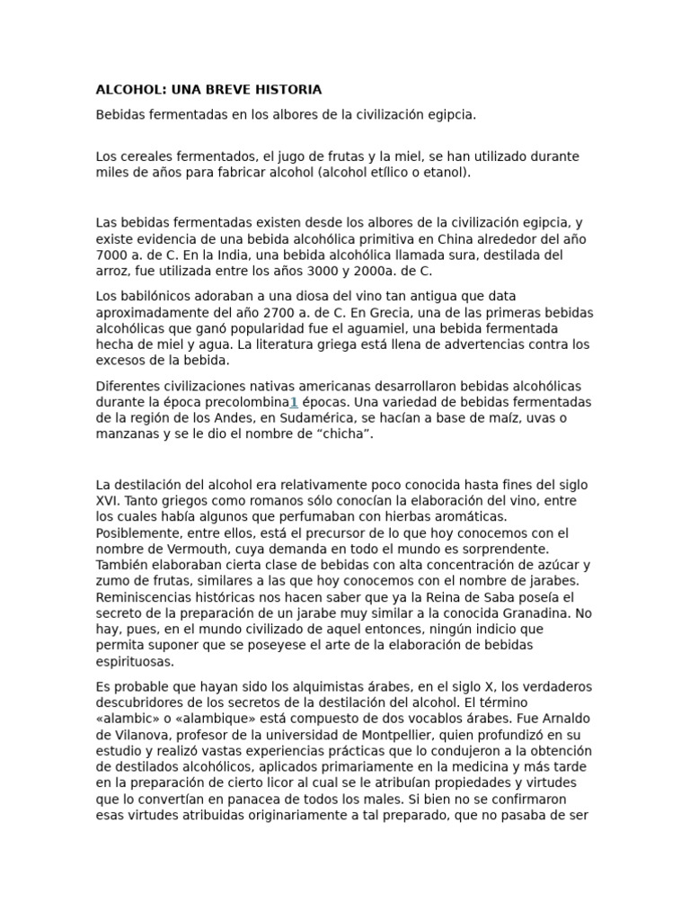 Historia del Alcohol a Través de Civilizaciones | PDF | Bebida ...