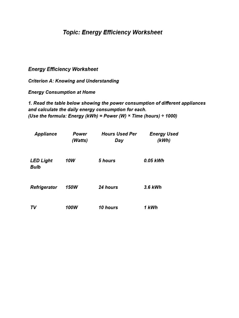 Home Energy Consumption Guide | PDF