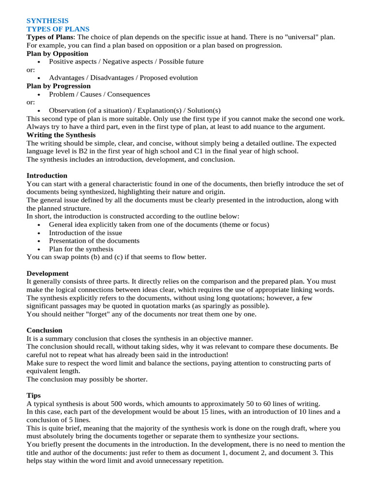 Synthesis b Plan | PDF | Cognition