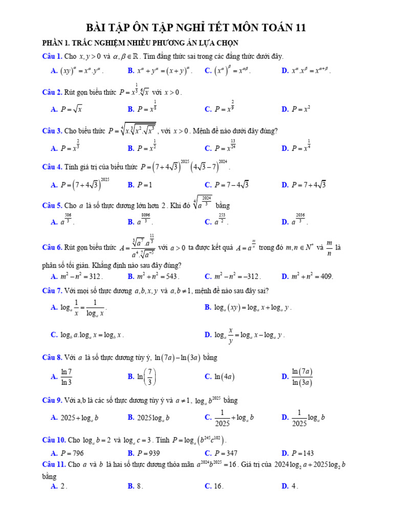 Math Grade 11 | PDF