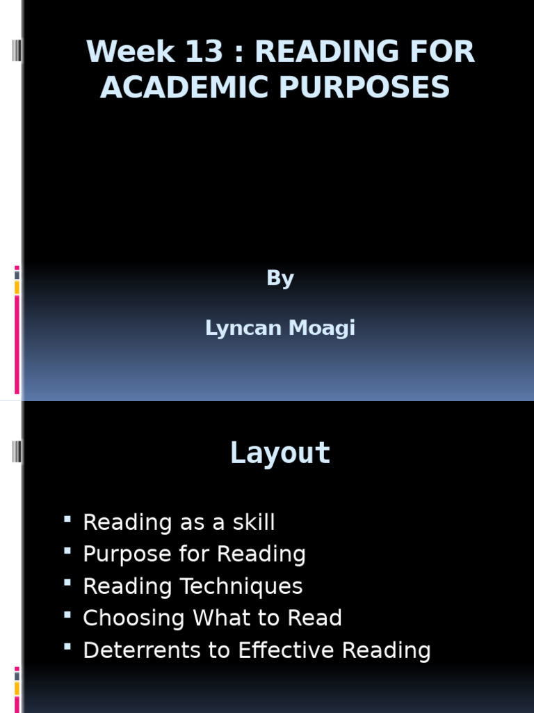 Week 13_effective Reading Skills_revised Slides | PDF | Speed Reading | Learning