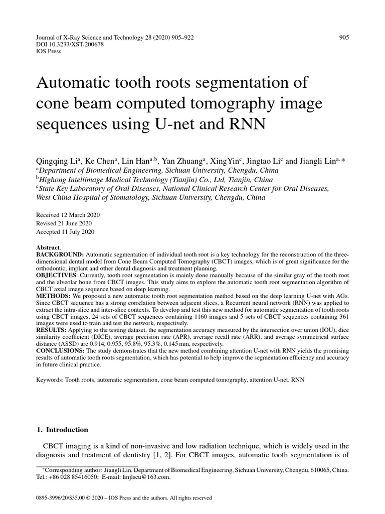 Tooth Root Segmentation | PDF | Image Segmentation | Human Tooth