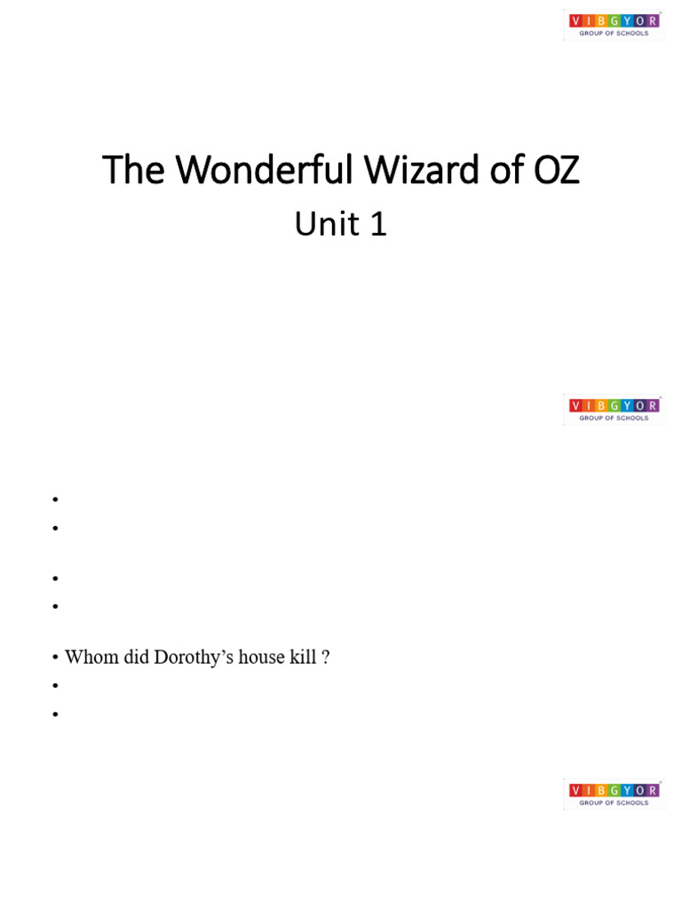 Questions on The Wonderful Wizard of Oz | PDF