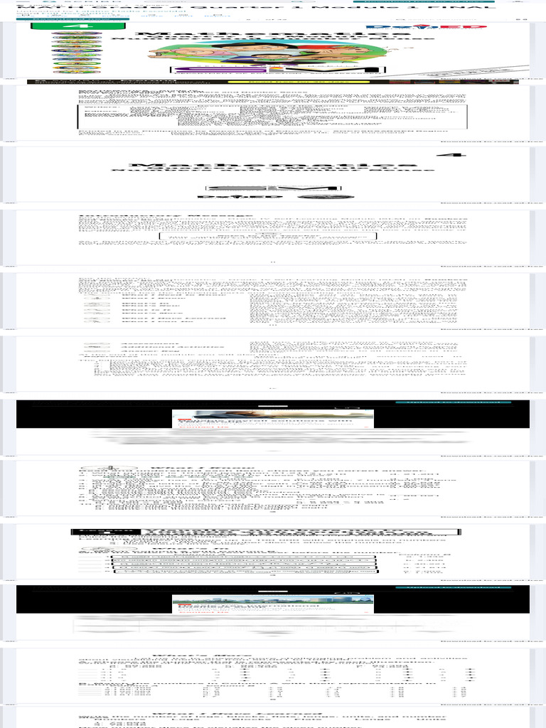 MATH Grade 4 Quarter 1 Module 1 FINAL PDF Learning Numbers | PDF ...