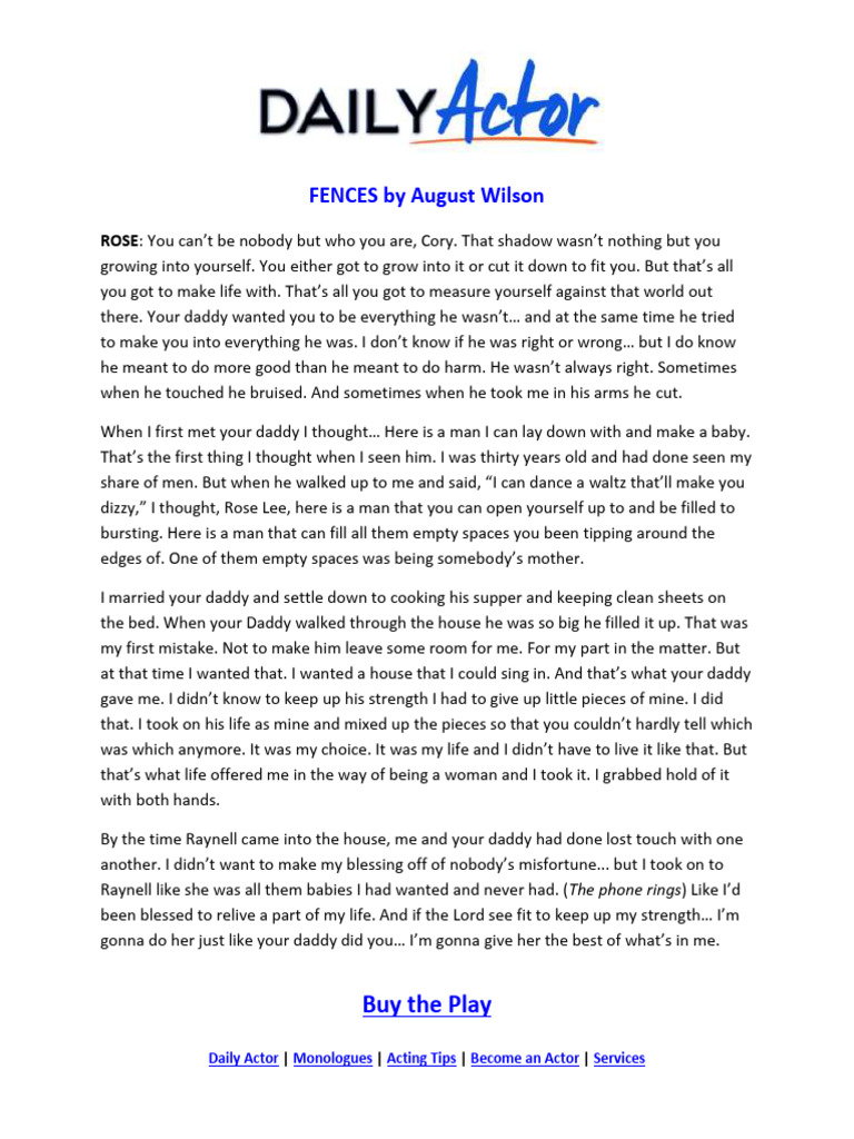 Fences - Rose - First Met Troy | PDF