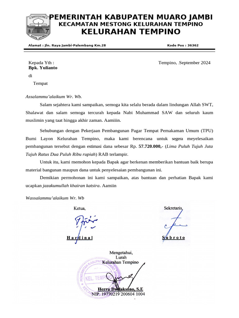 Surat Pproposal | PDF