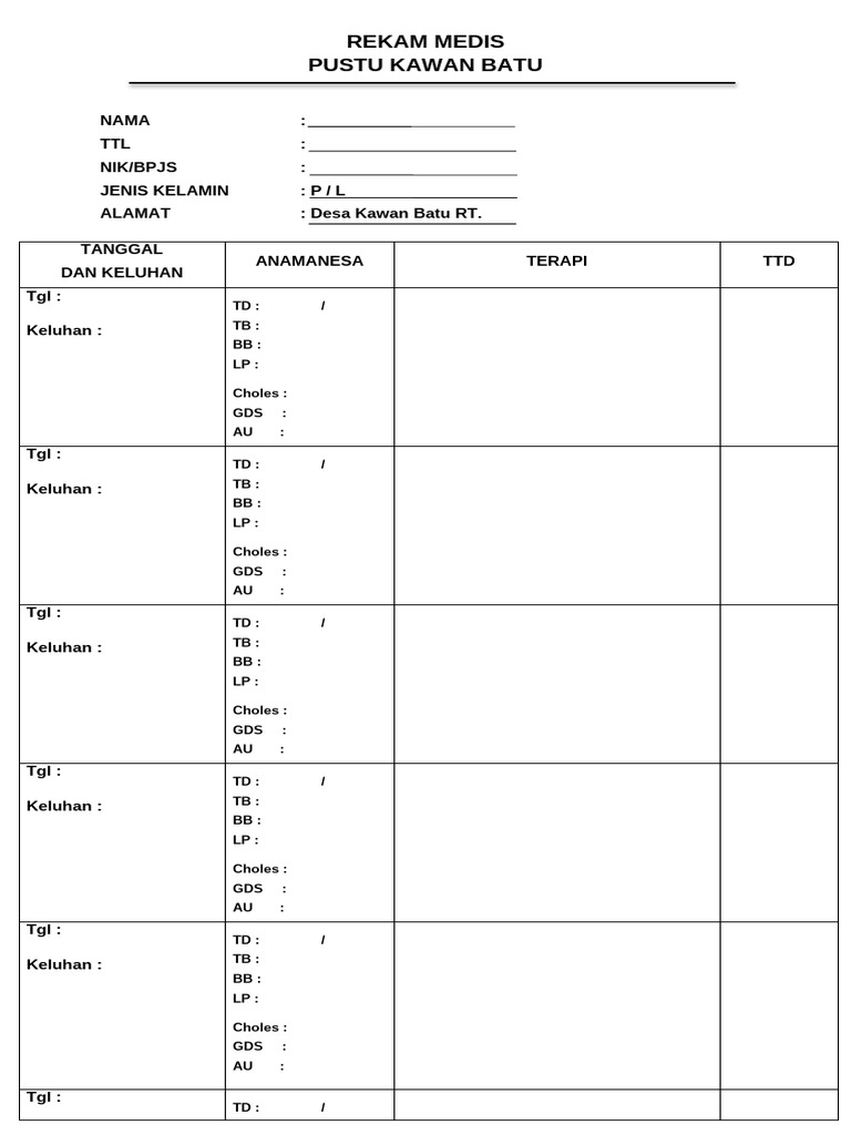 REKAM MEDIS Kawan Batu | PDF