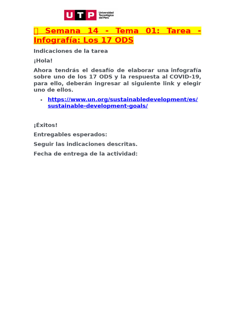 ? Semana 07 - Tema 01 Tarea - Infografía Los 17 ODS - ECONOMIA GENERAL | PDF | Refresco ...