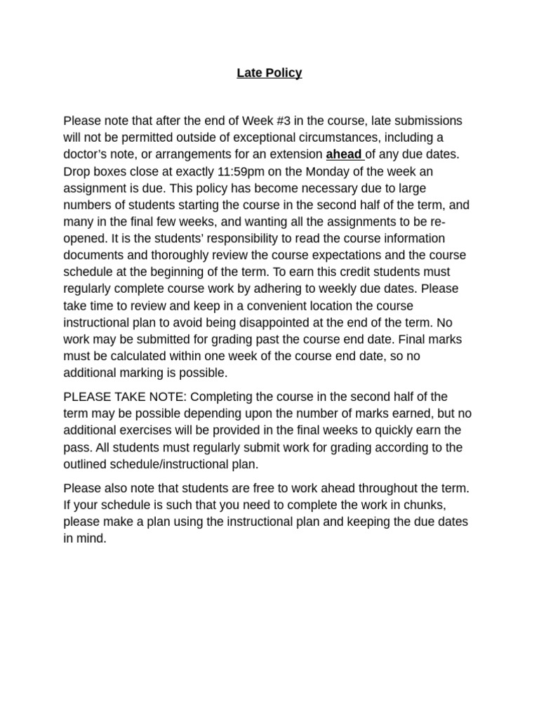Late Policy | PDF