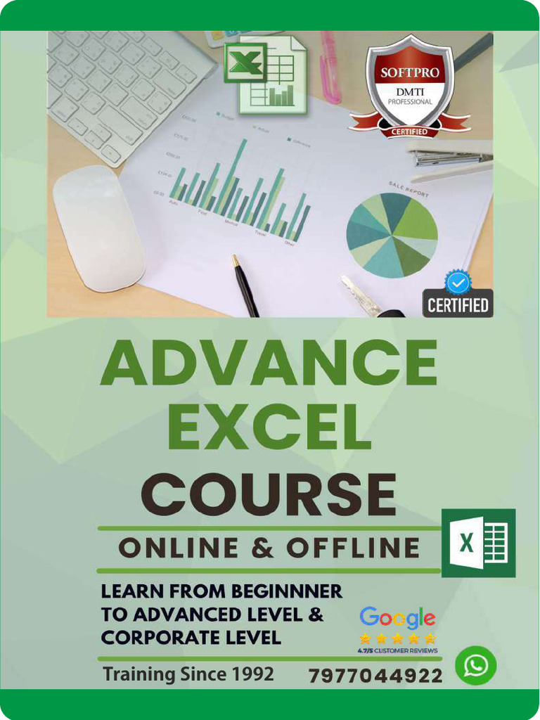 Advanced Excel PDF Course Details | PDF | Microsoft Excel | Application ...