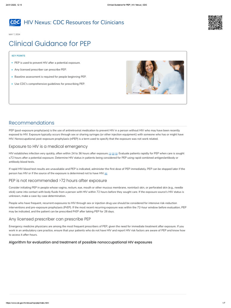 Clinical Guidance For PEP - HIV Nexus - CDC | PDF | Management Of Hiv ...