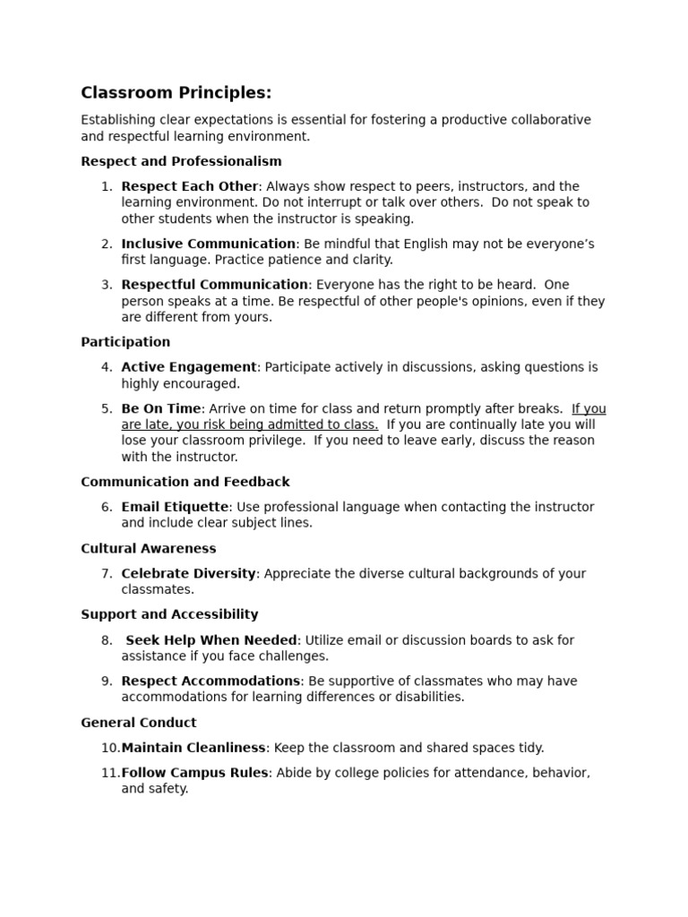 Classroom Principles | PDF