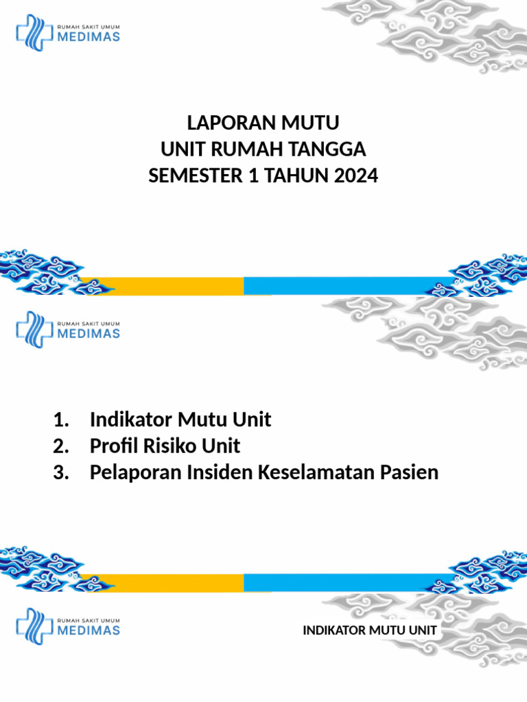 Indikator Mutu Unit Rumah Tangga | PDF