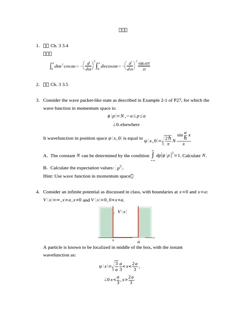 Problem Set 5 | PDF | Wave Function | Waves