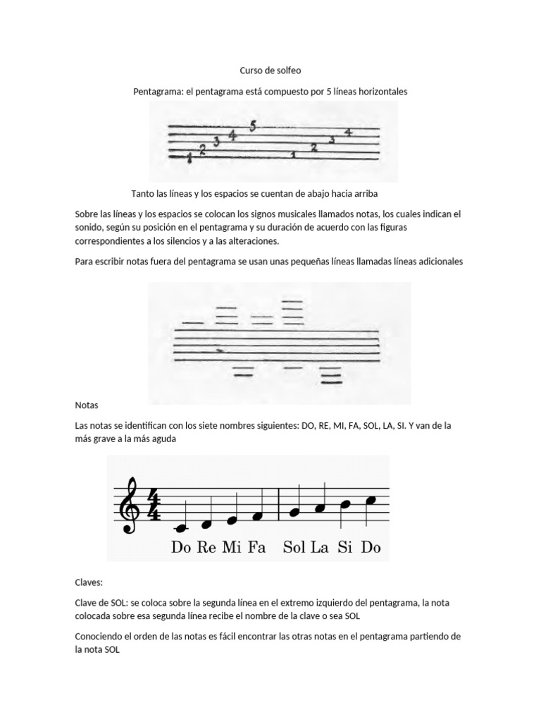 PDF de Solfeo | PDF | Clave | Pitch (Música)