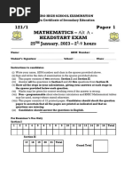 121-1-Kcse Maths Pp1 2025 Ms | PDF | Area | Mathematics
