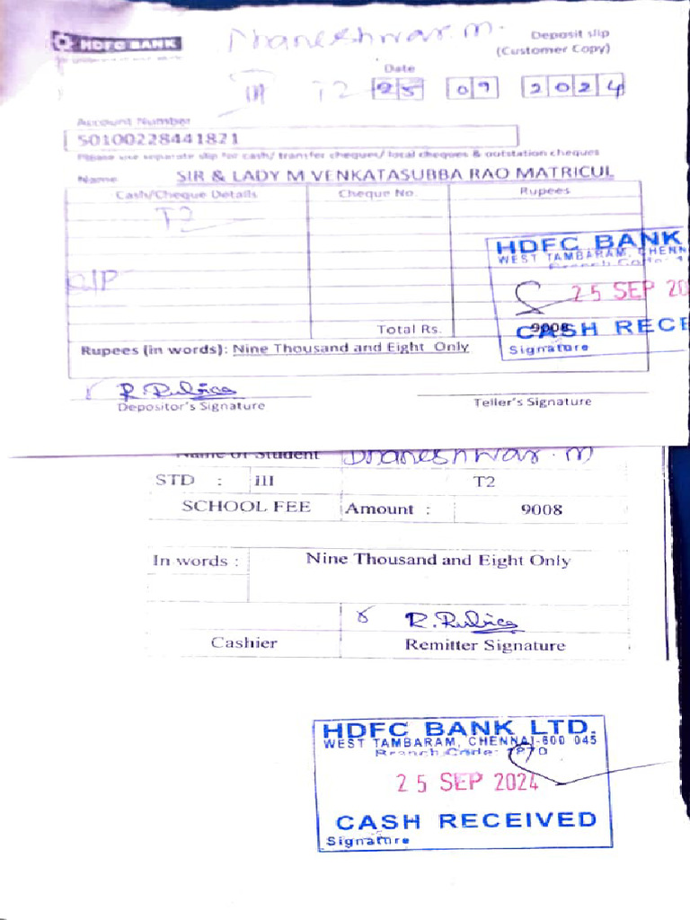 Term2 Dhanu School Fee | PDF